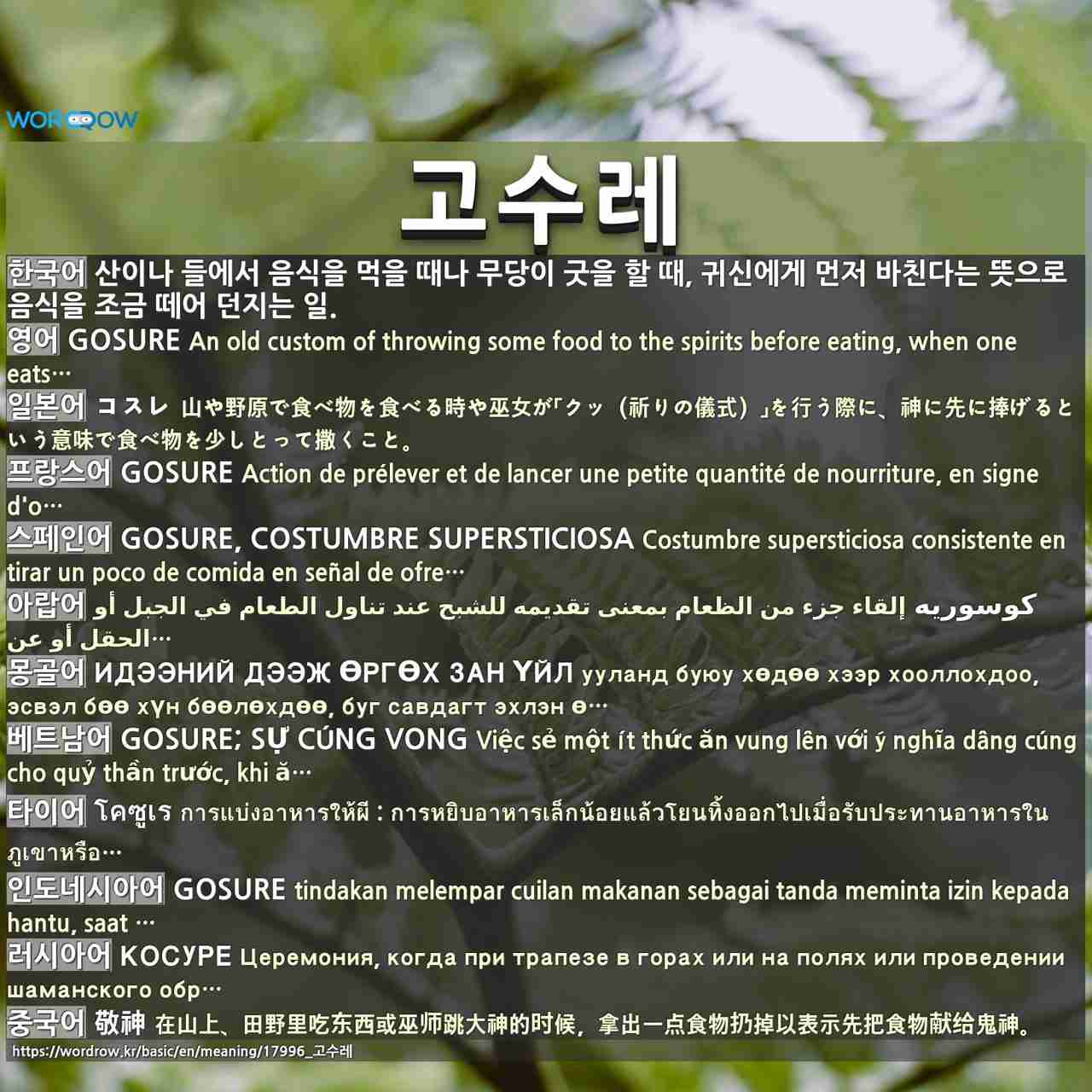 고수레: GOSURE; SỰ CÚNG VONG