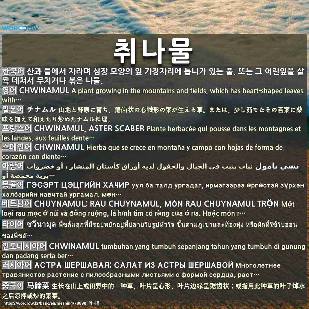 취나물: チナムル